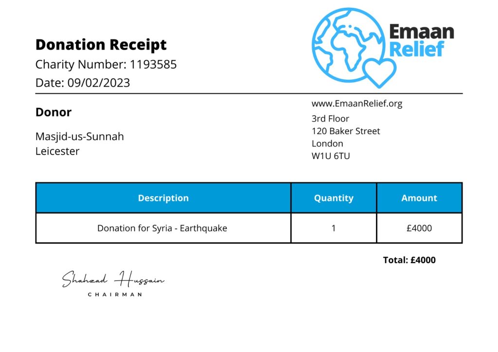 FOOD DISTRIBUTION-2023 PROGRAM: Syrian Earthquake Donation Report ...